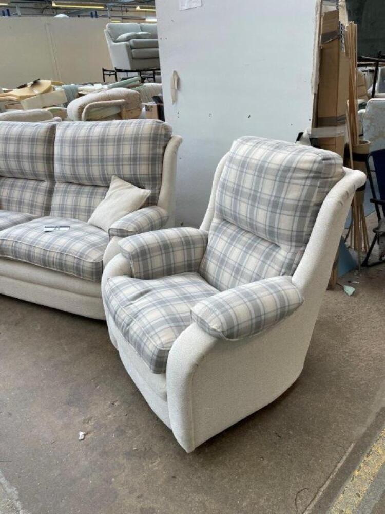 VALE BRIDGECRAFT Roma Three Seater Sofa and Chair in Harrison Natural ...
