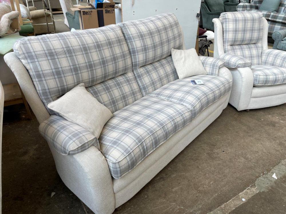 VALE BRIDGECRAFT Roma Three Seater Sofa and Chair in Harrison Natural ...