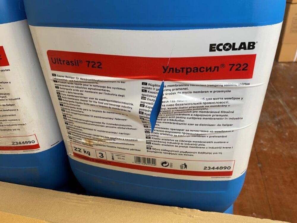 ECOLAB; 5 x ULTRASIL 722 x 22Kg Reinforced Liquid Acid Membrane ...