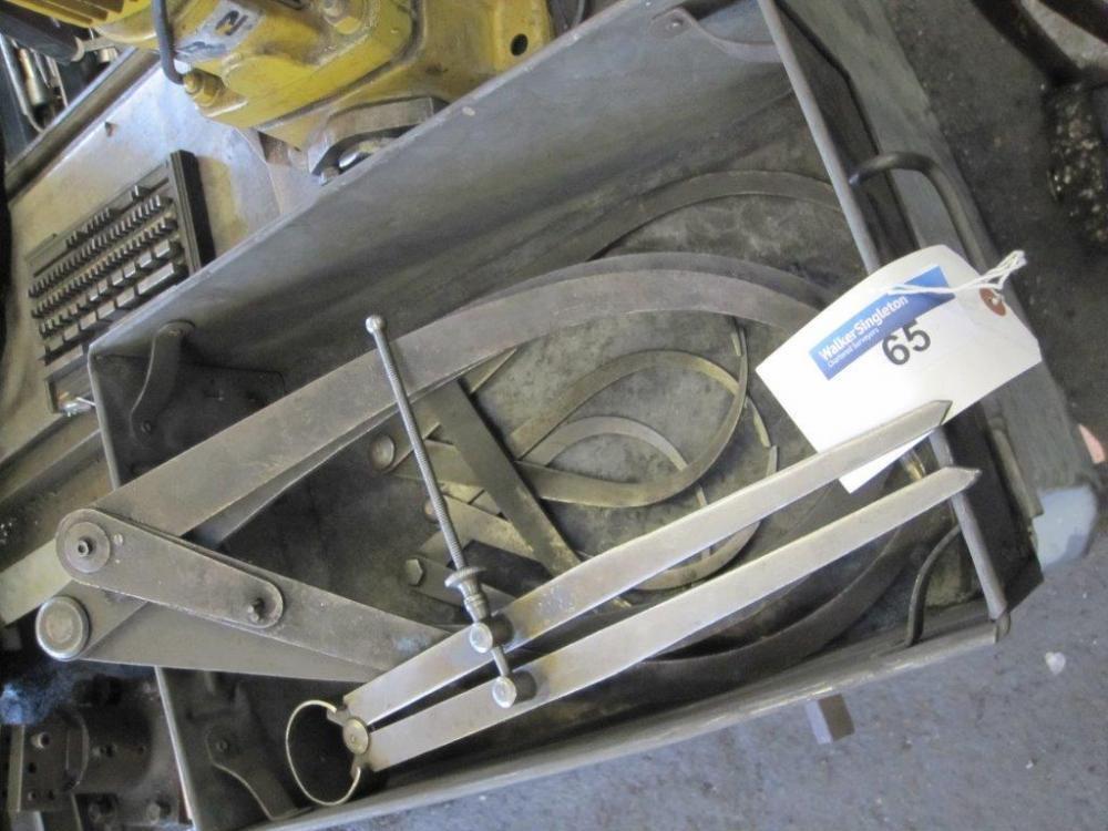 Metal Linbin of 6 Various Sized External Callipers and Dividers
