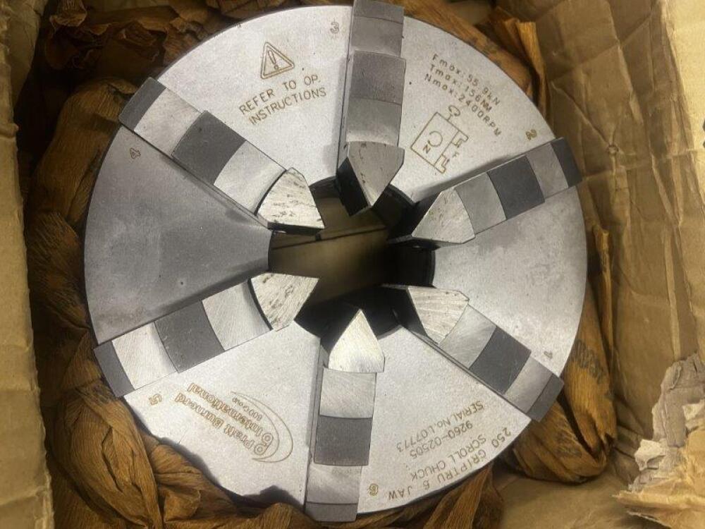 PRATT BURNERD 250 Mdl 9260-02505 Grip True Six Jaw Scroll Chuck, Serial ...