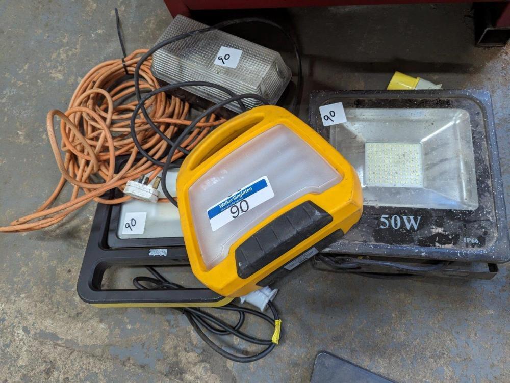 4 x Site Lights; 1 x 240v Wall Light; 2 x Defender Site Light 110v ...