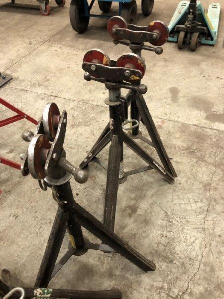 4 x SUMNER Adjustable Height Pipe Stands With Fixed Roller Heads 740mm ...