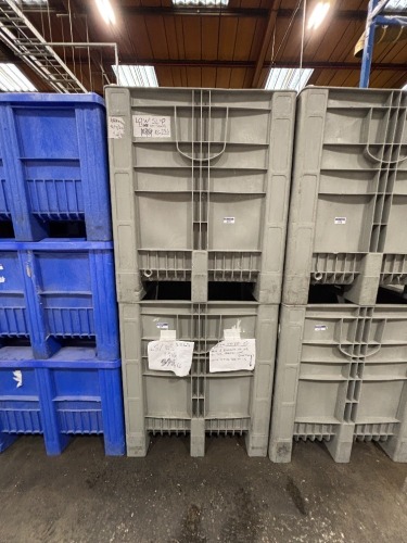 2 x 1000 litres Pallet Boxes CB3 High PE Grey