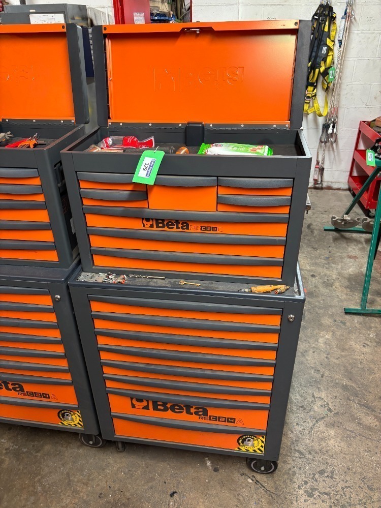 BETA RSC24A/7 Series Seven Drawer Mobile Cabinet Tool Box with RSC23C Portable 8 Drawer Tool ...