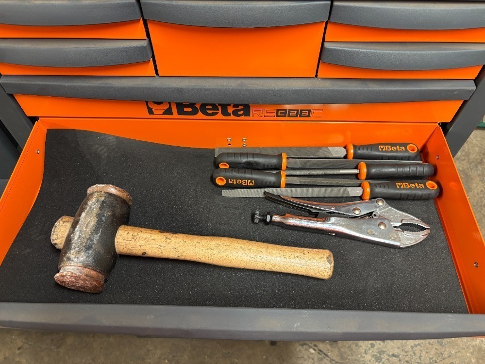 BETA RSC24A/7 Series Seven Drawer Mobile Cabinet Tool Box with RSC23C Portable 8 Drawer Tool ...