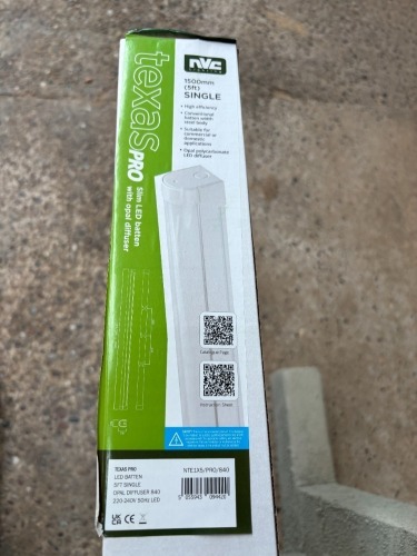 10 x NVC 1500mm (5Ft) Single Texas Pro Slim LED Batten with Opal Diffuser