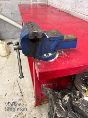 CLARKE 2 Tier Workbench with CLARKE Engineers Vice; 200cm x 65cm x 90cm