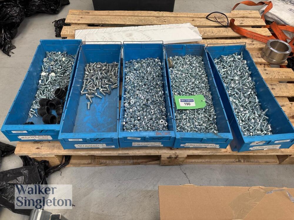 5 x Storage Boxes of Various Ironmongery