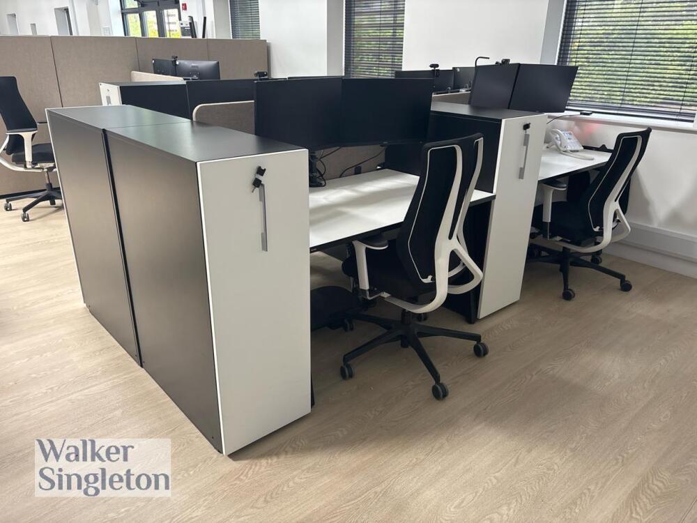 NOWYSTYL Quad Office Work Stations with Easyspace Tower Pedestals and ...