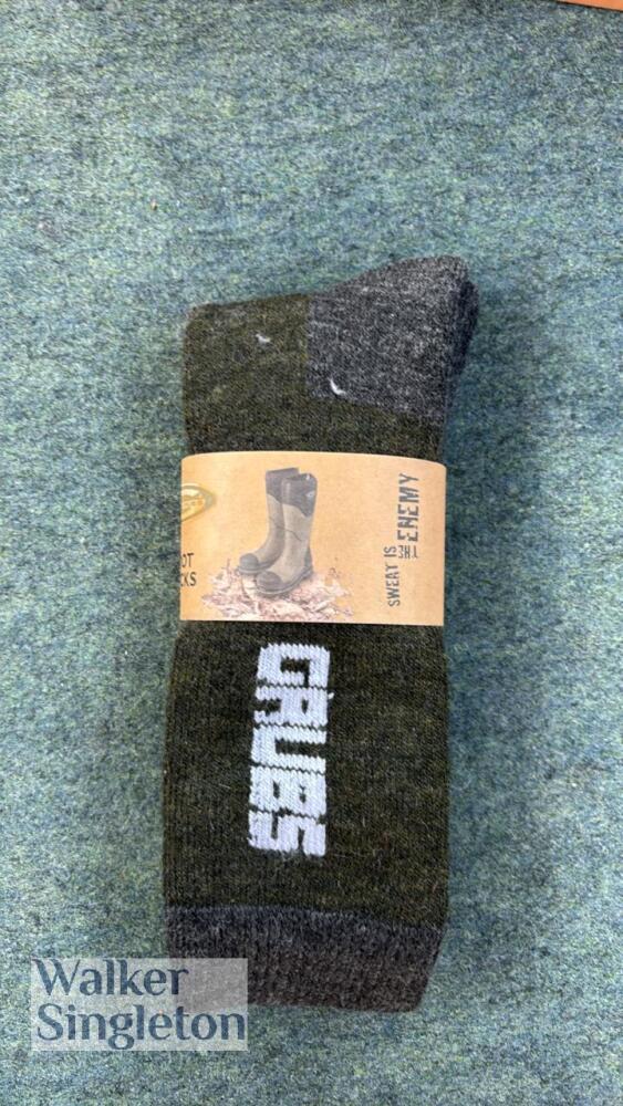 9 x Pairs of GRUBS Olive Boot Socks