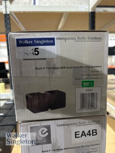 8 x AUDIO Contemporary Audio Solutions; Black 4'' Full Range 80W Dual ...