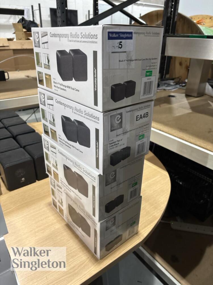 8 x AUDIO Contemporary Audio Solutions; Black 4'' Full Range 80W Dual ...