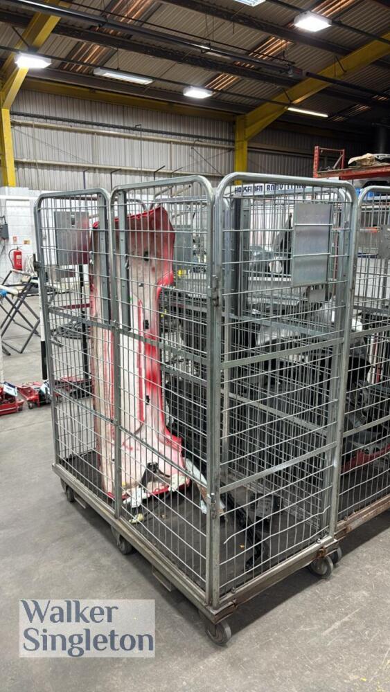 3 x Heavy Duty Mobile Steel Cages and Contents to include Various ...