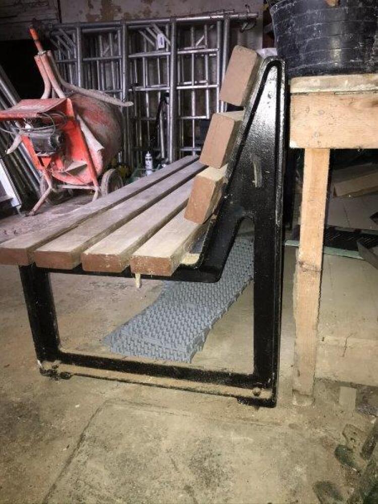 1800mm x 450mm Hardwood Bench on Cast Iron Frames