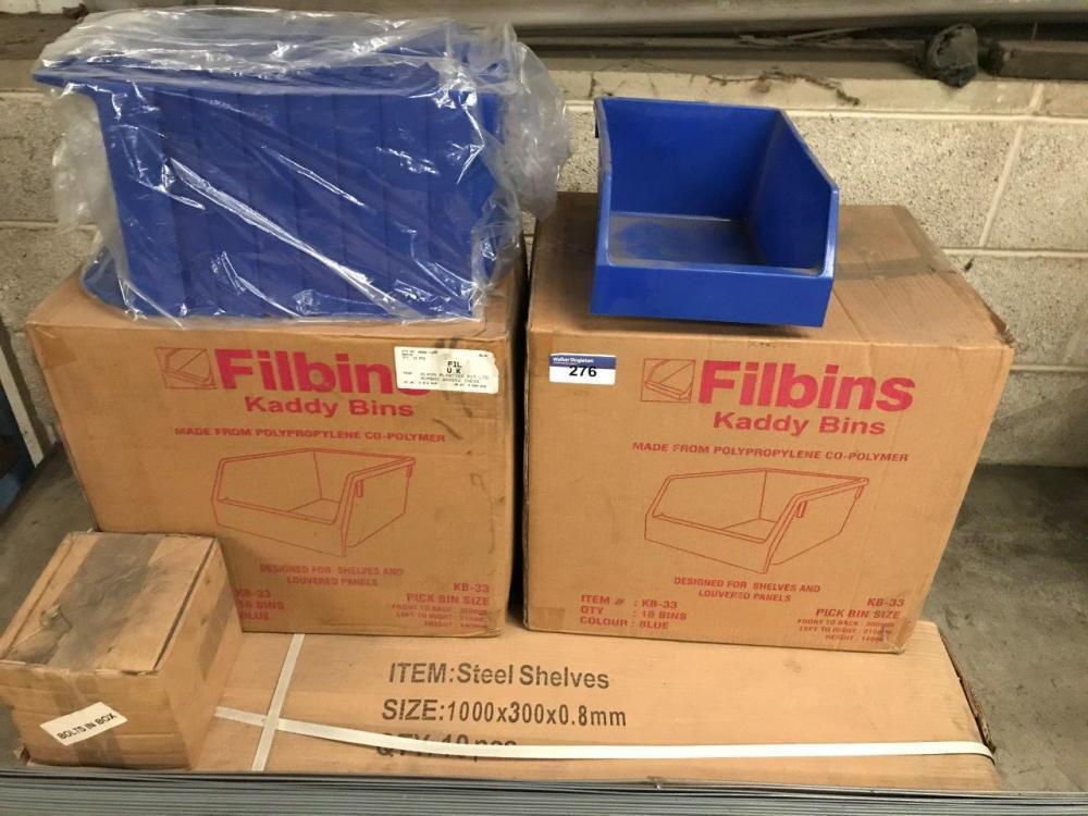 Approximately 25 FILBINS Lin Bins to include 20 Backboards; Dimensions ...