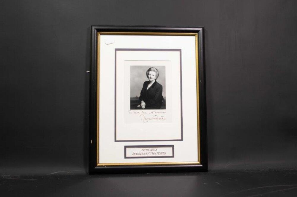 Baroness Margaret Thatcher Signed Photograph; Frame Dimensions: 360mm x ...